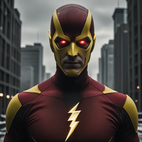 AIFusionArt - The reverse flàsh yellow suits mask human face human matt ...