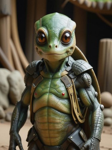 AIFusionArt - large alien with reddish leathery skin, alien has small ...