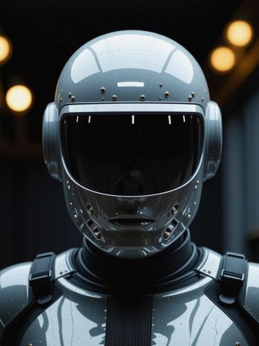 A Highly Reflective Metallic Object That Resembles A Futuristic Or Sci Fi Helmet And Suit The