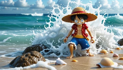 AIFusionArt - Flat illustration, 3d, close up, Monkey D. Luffy, one ...