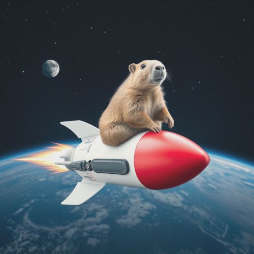 Capybara on a rocket – AIFusionArt