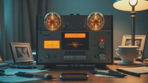 Get a close-up of a large, wide, vintage, unusual high-tech tube ...