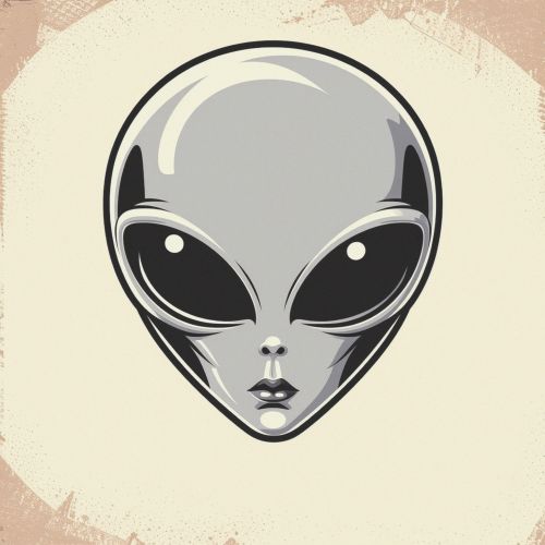 AIFusionArt - black and white vector style logo, grey alien, insignia ...