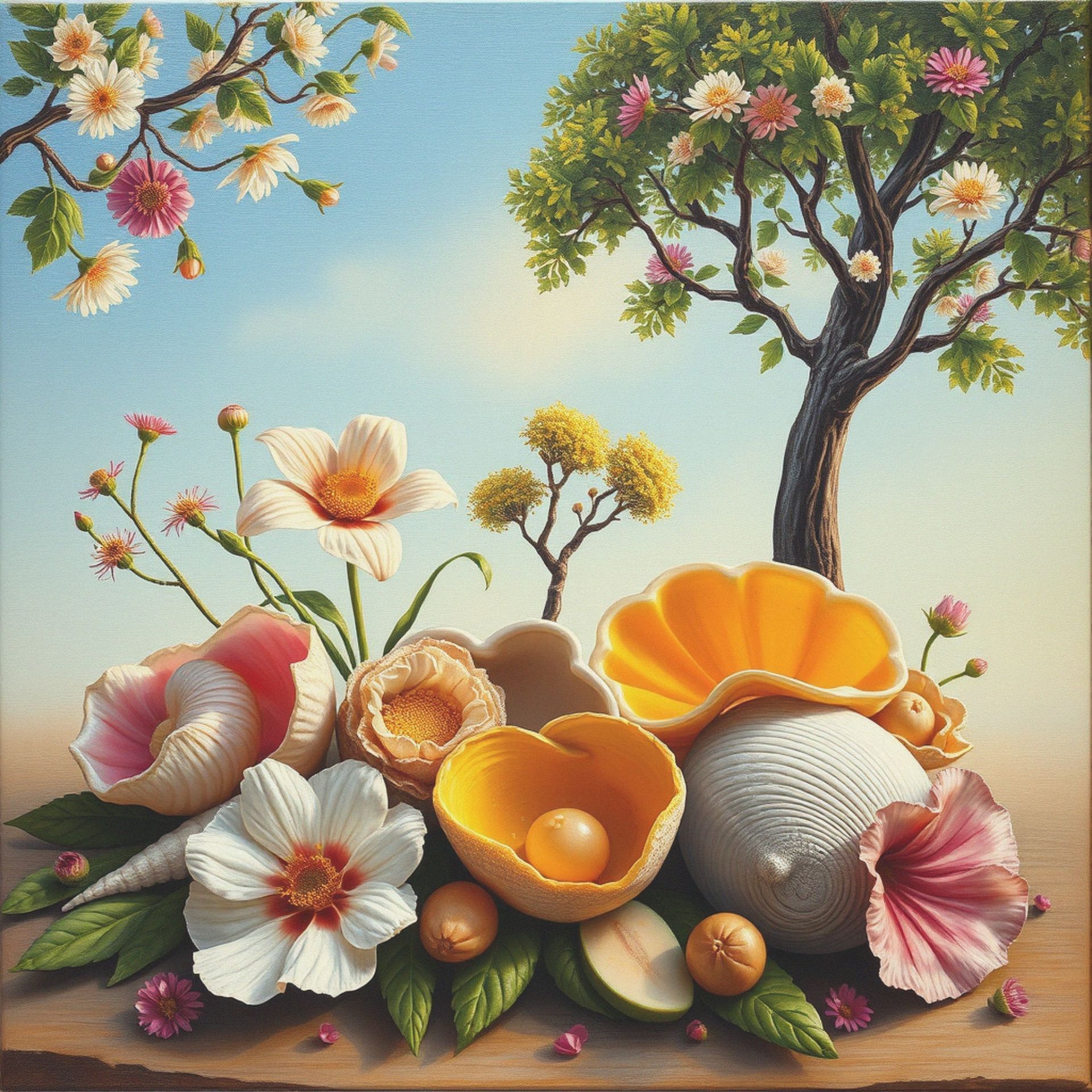 An artistic representation of the golden ratio in nature, where flowers ...