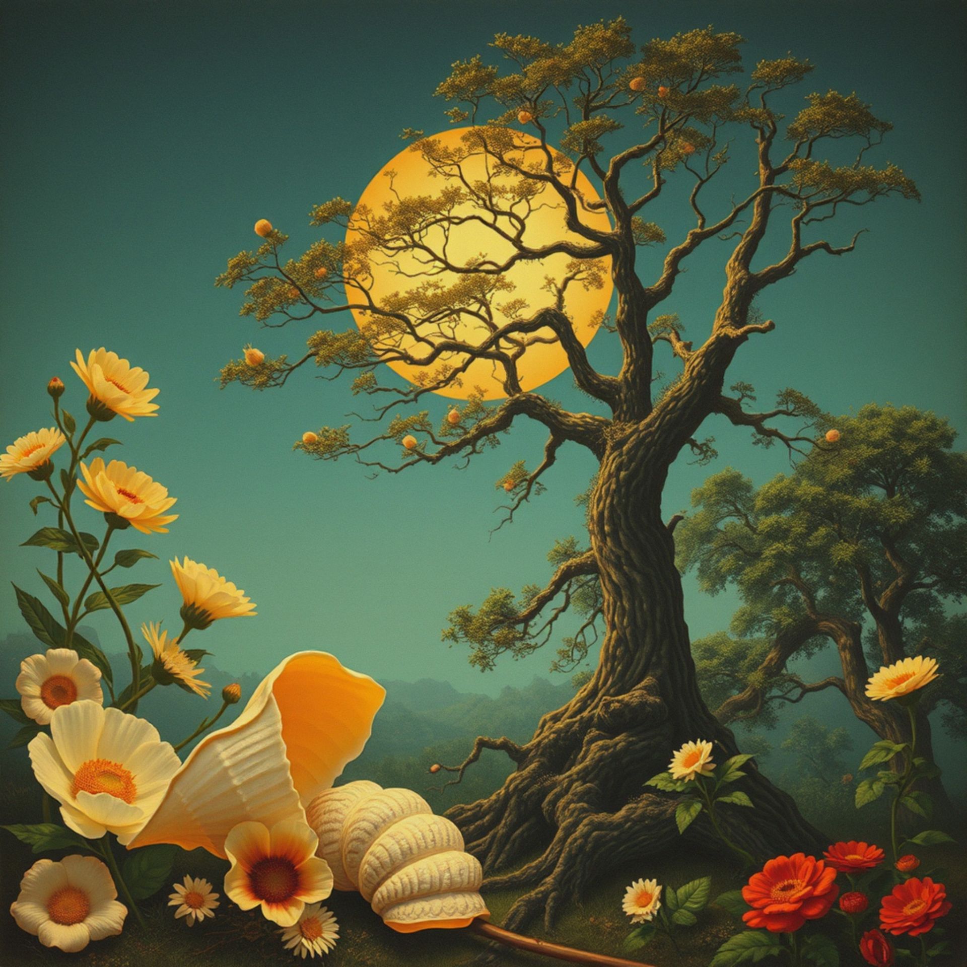 An artistic representation of the golden ratio in nature, where flowers ...