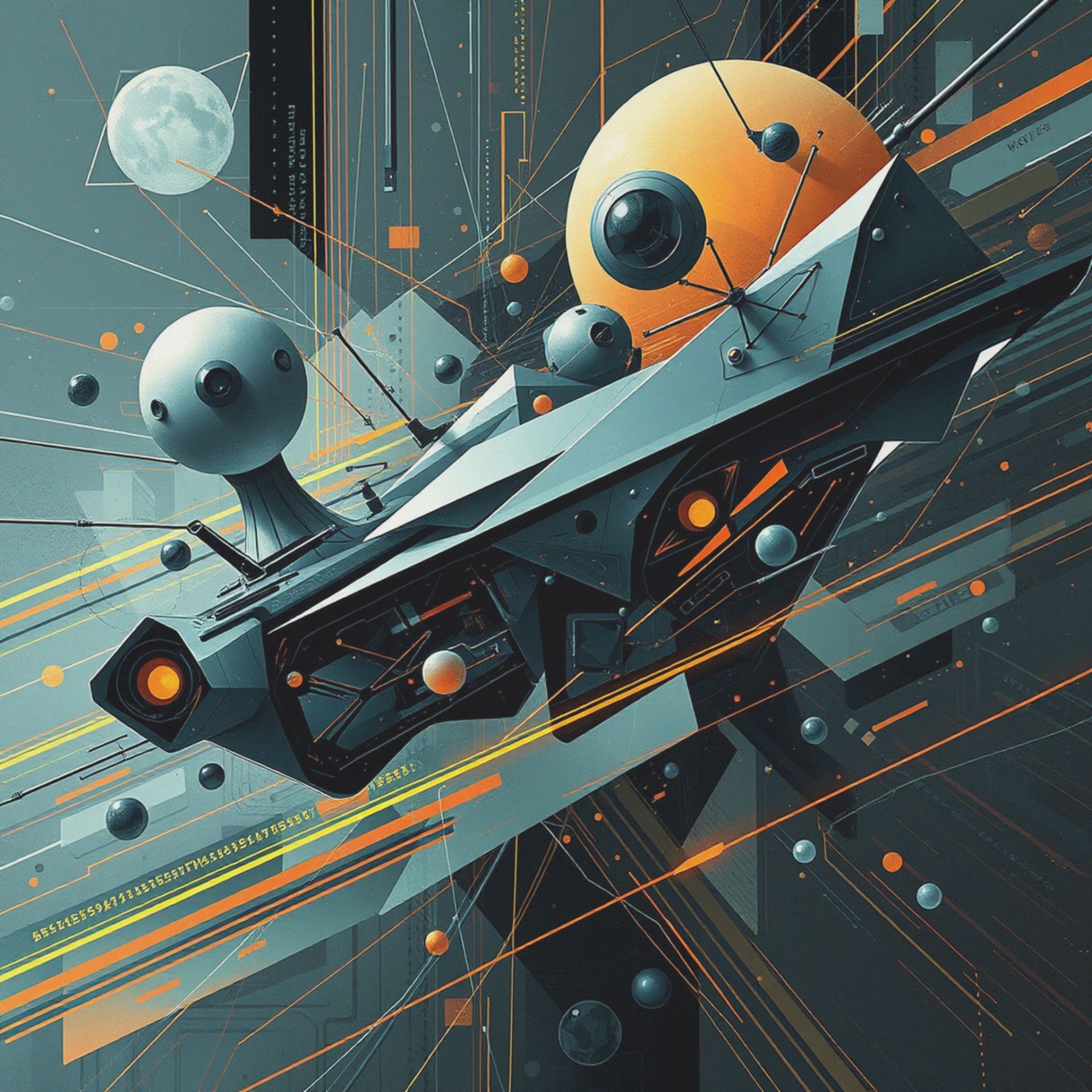 A fantastical scene where abstract algebraic structures take on ...