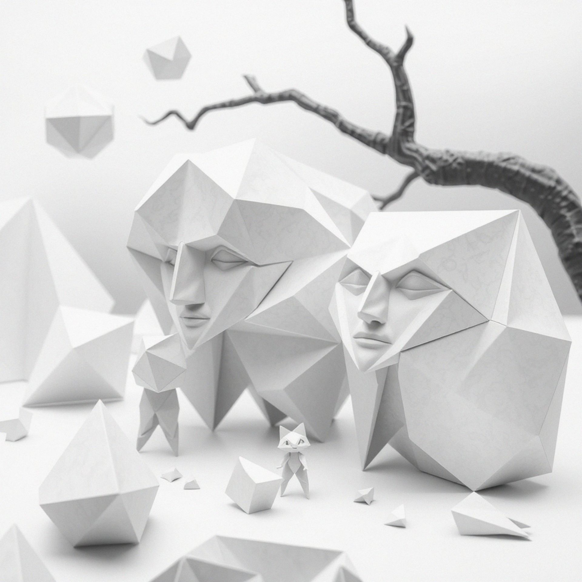 A fantastical scene where abstract algebraic structures take on ...