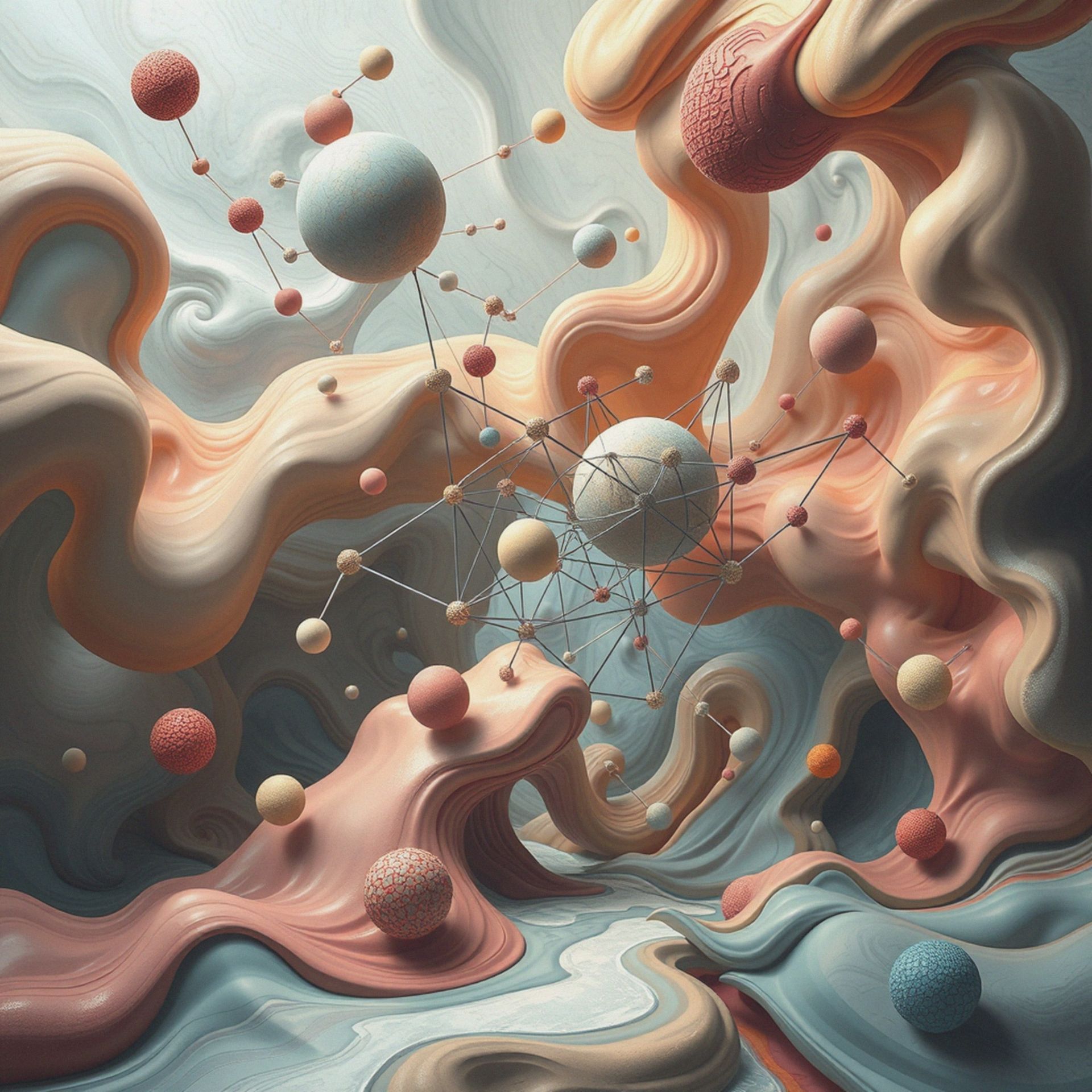A fantastical scene where abstract algebraic structures take on ...