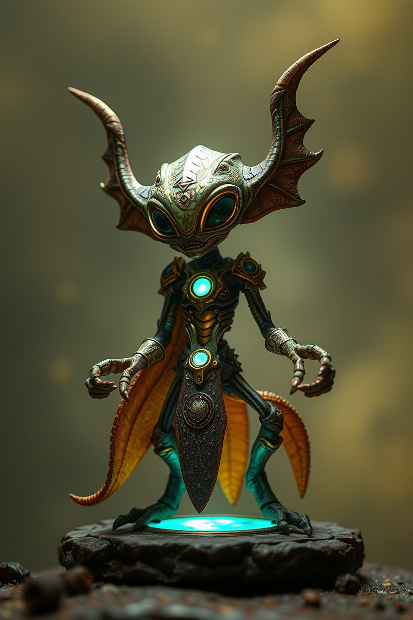 Maquette art technique of a alien village –ar 2:3 – AIFusionArt