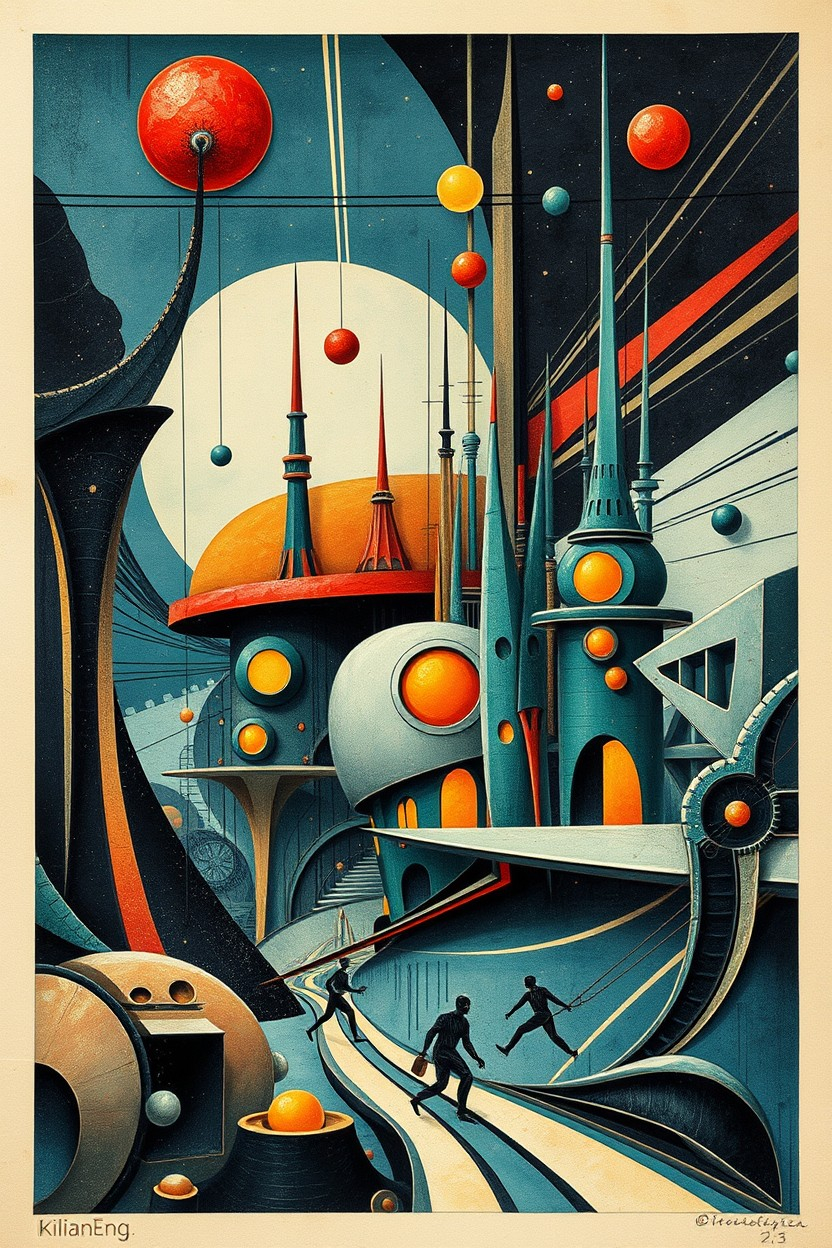 AIFusionArt - Maquette art technique of a alien village with friendly ...