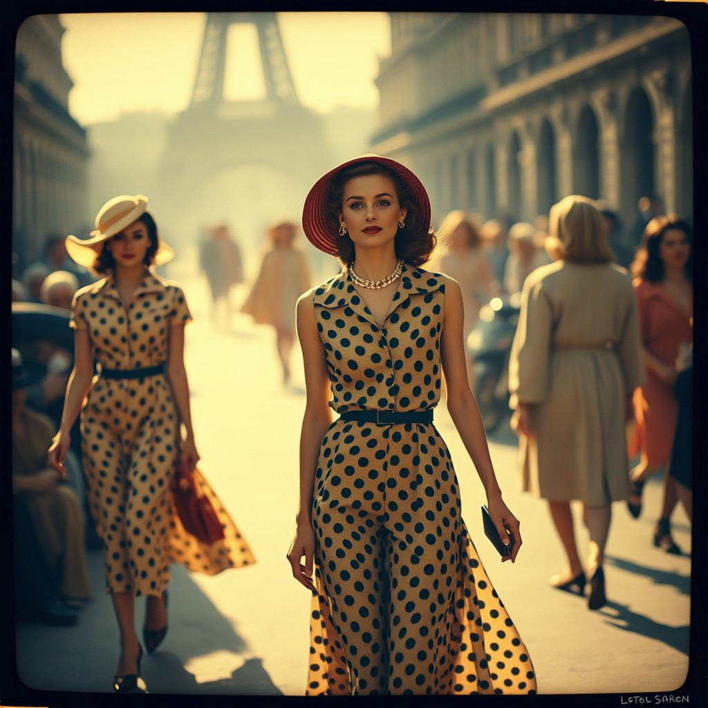 Stunning super fashion models in Paris France, 1950’s walking the ...