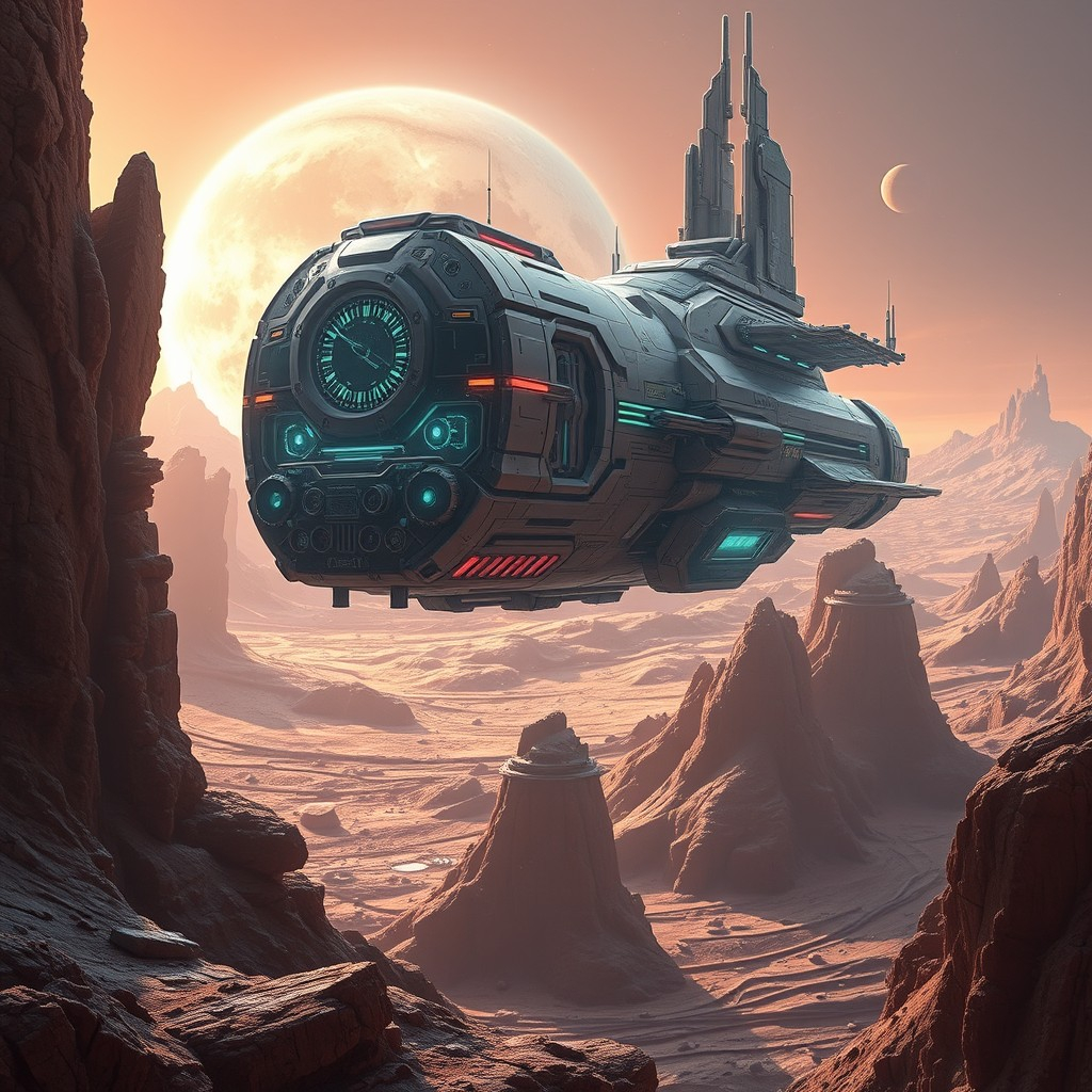 plasma engines, mars landscape, space ships – AIFusionArt