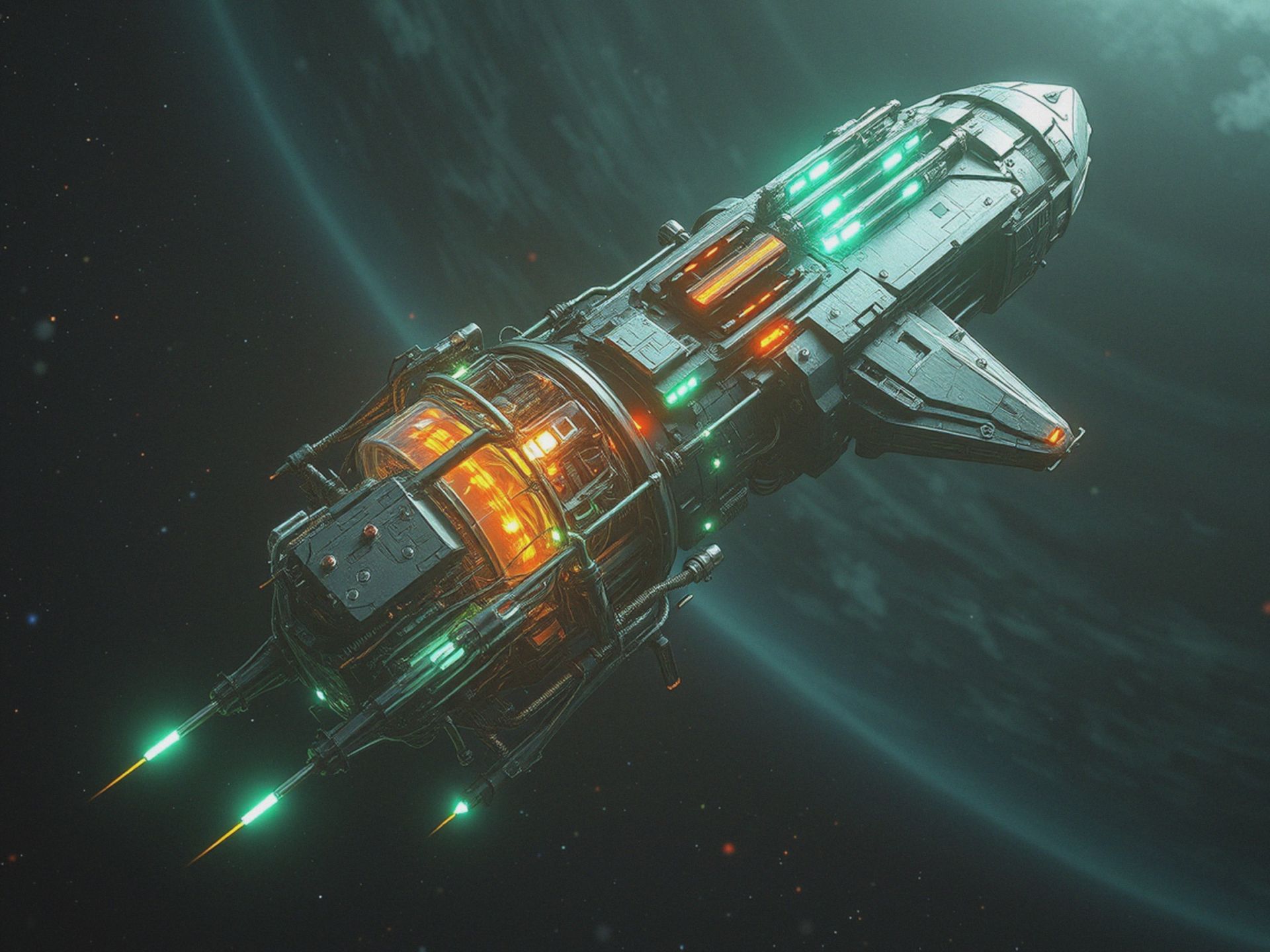 futuristic starship ,hyper realistic, detailed render, extremely ...