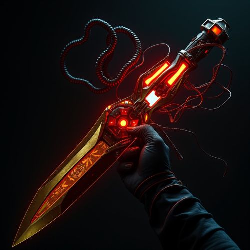 Steel dagger with ornate handle – AIFusionArt