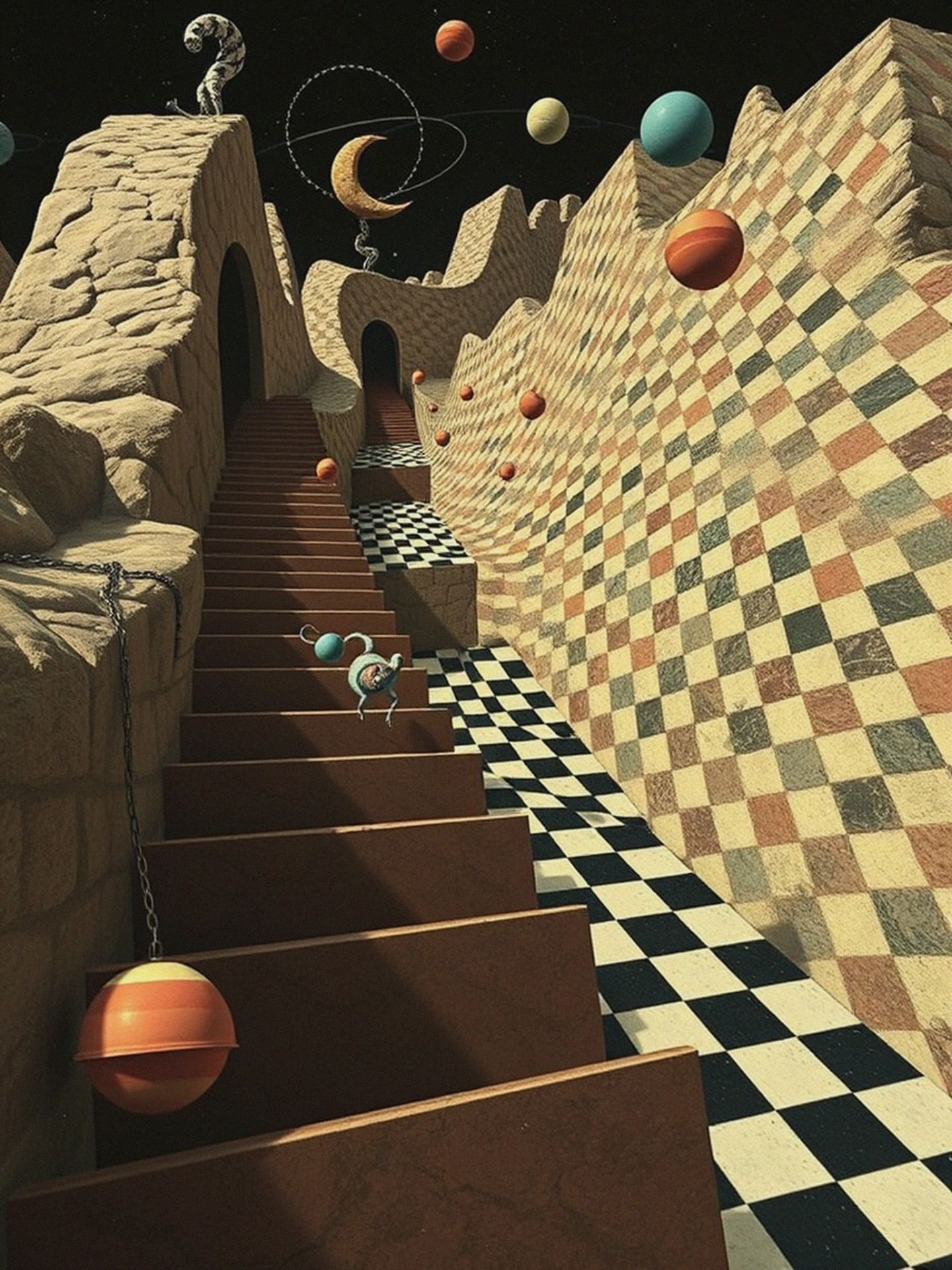 AIFusionArt - a still from a 2025 VR computer graphics game designed in ...