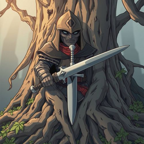 AIFusionArt - An ancient fallen knight who is wrapped in tree roots ...