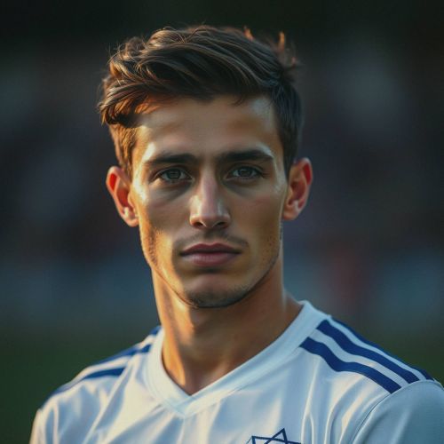 AIFusionArt - A handsome young Israeli football player