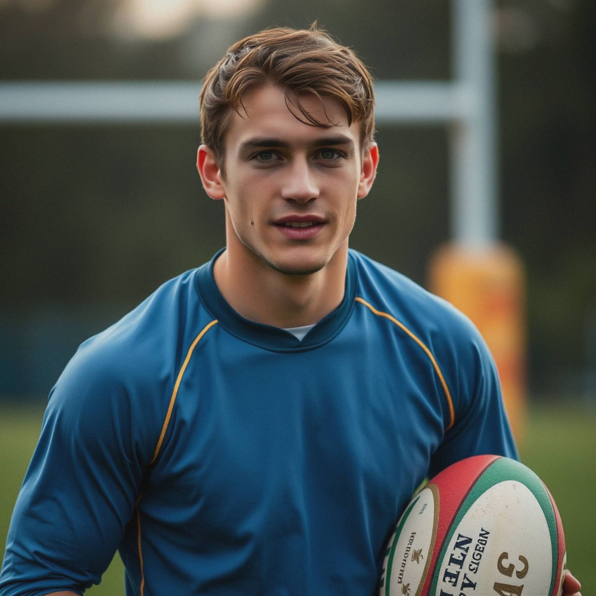A handsome young American rugby player – AIFusionArt