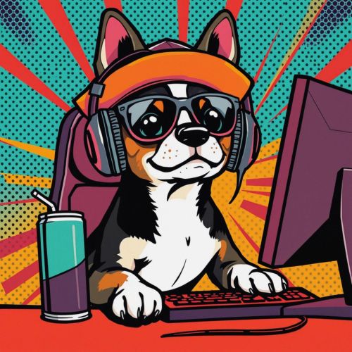 AIFusionArt - Dog in foreground and in focus, digital artwork of cute ...