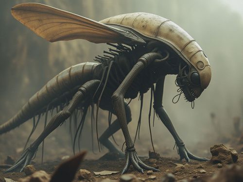 AIFusionArt - a detailed insectoid alien with intricate exoskeleton ...