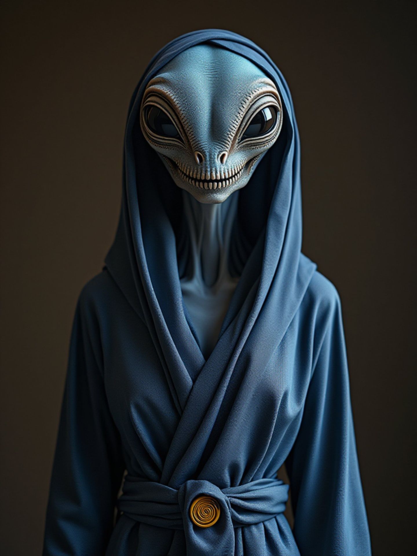 A mysterious alien women humanoid, with an surreal humanoid face and ...