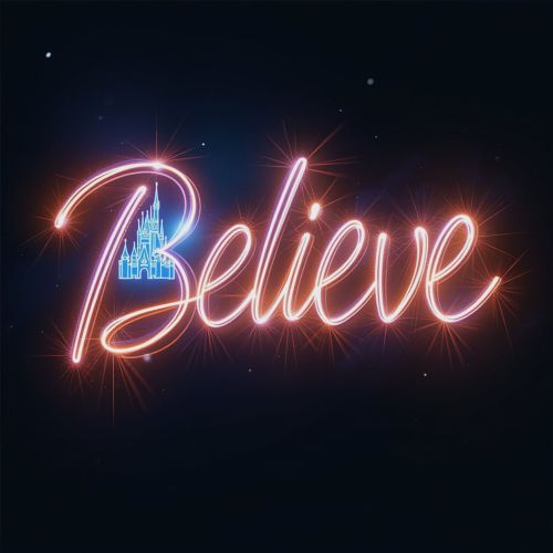 AIFusionArt - Black cursive text reading "Believe" on a white ...